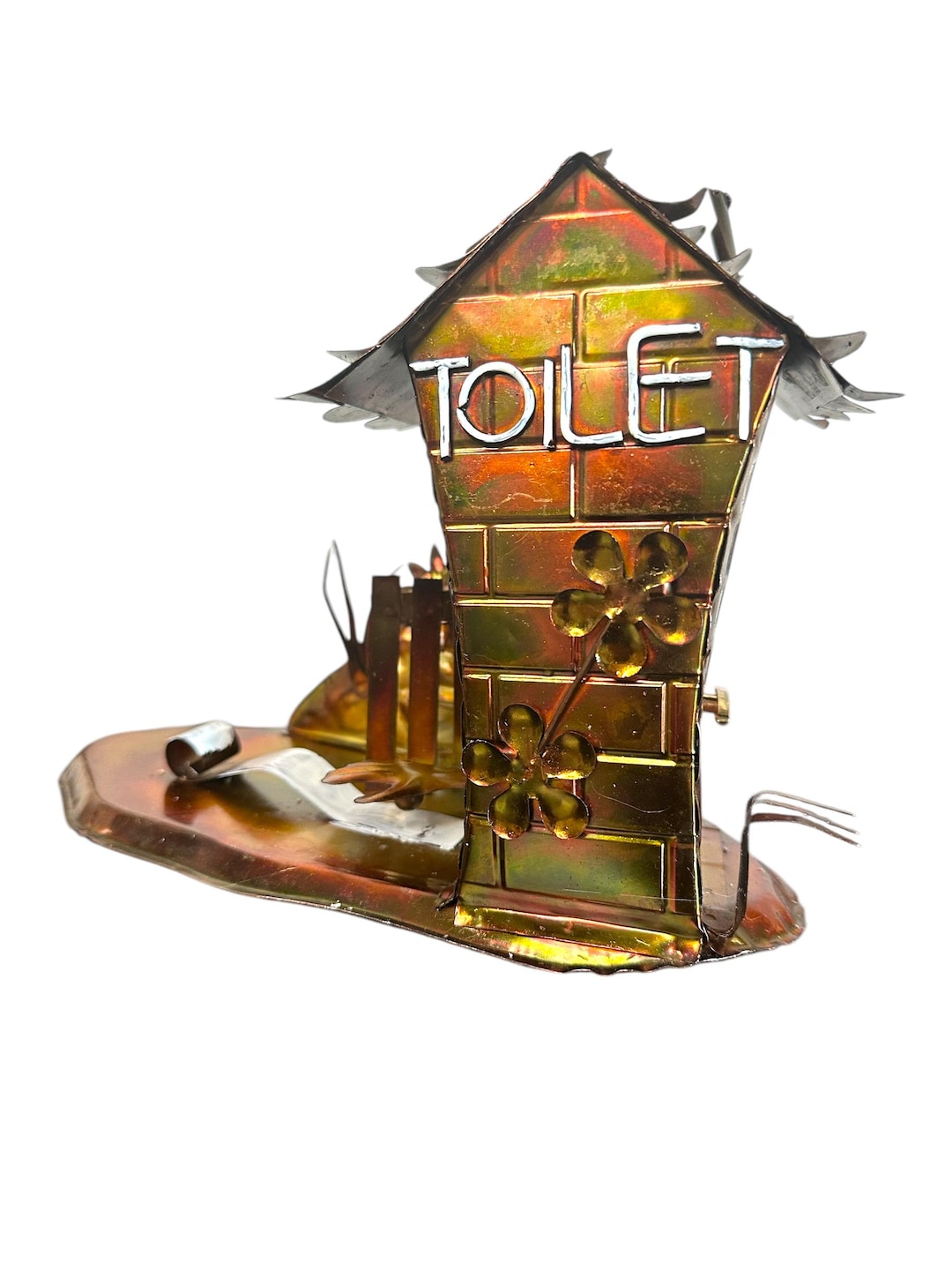 Vintage Skibidi Toilet Tin Splattered Copper Music Box Moving Hand ...