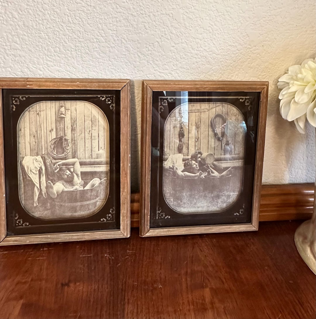 Pair of R Hendrickson Sepia Prints 8 X 6.5 in Framed With Border Couple ...