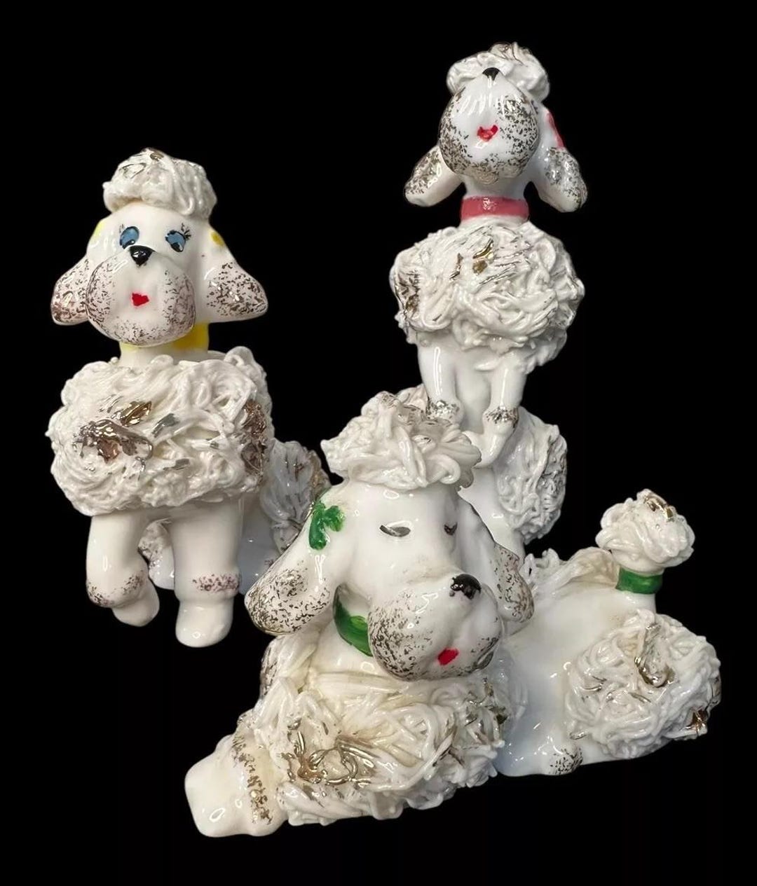 1950s Trio of Lefton’s Spaghetti Poodles 064 Standing, Sitting, Laying ...
