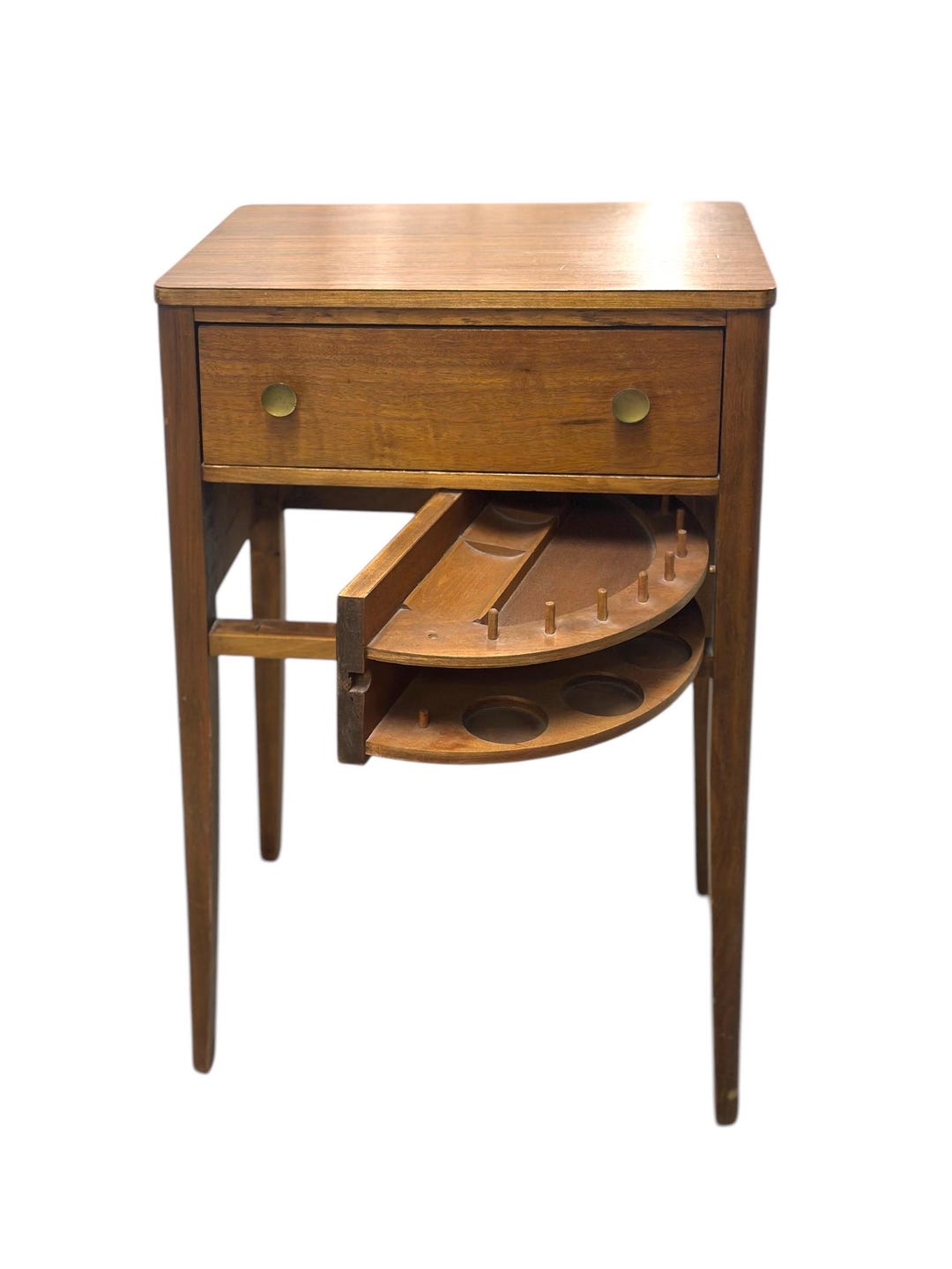 Mid Century Two Drawer Sewing Stand Slide Around Drawer Spool Holder - Etsy