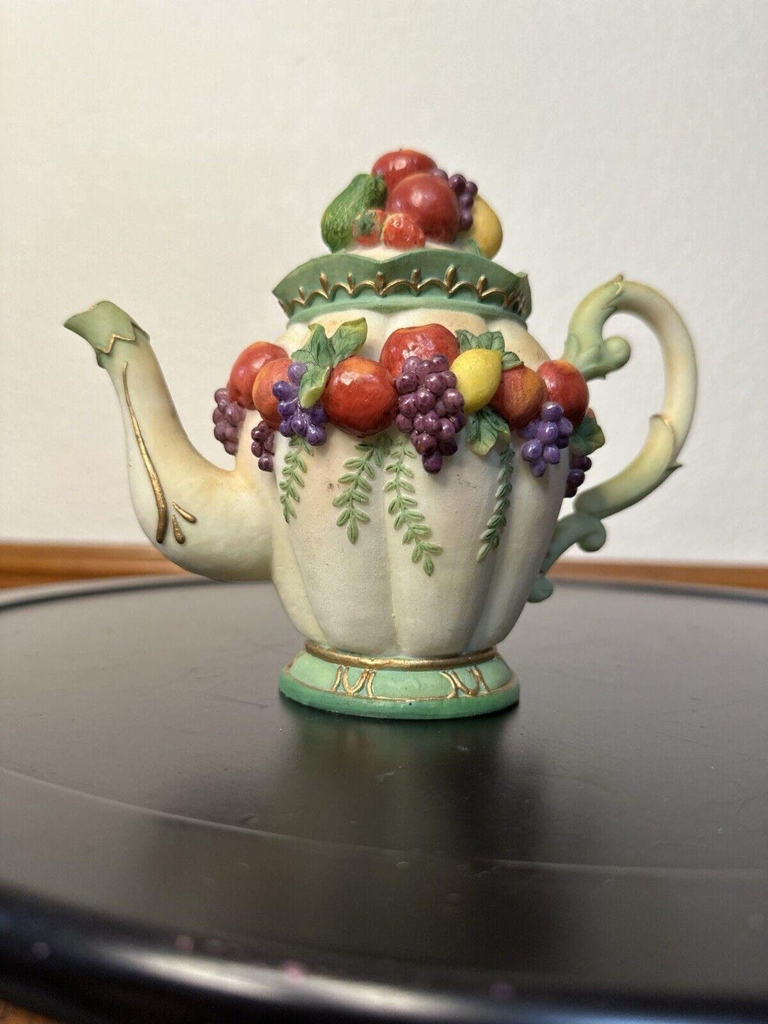 Rare Montefiori Collection Tuscan Fruit Teapot Figurine Made in Italy ...