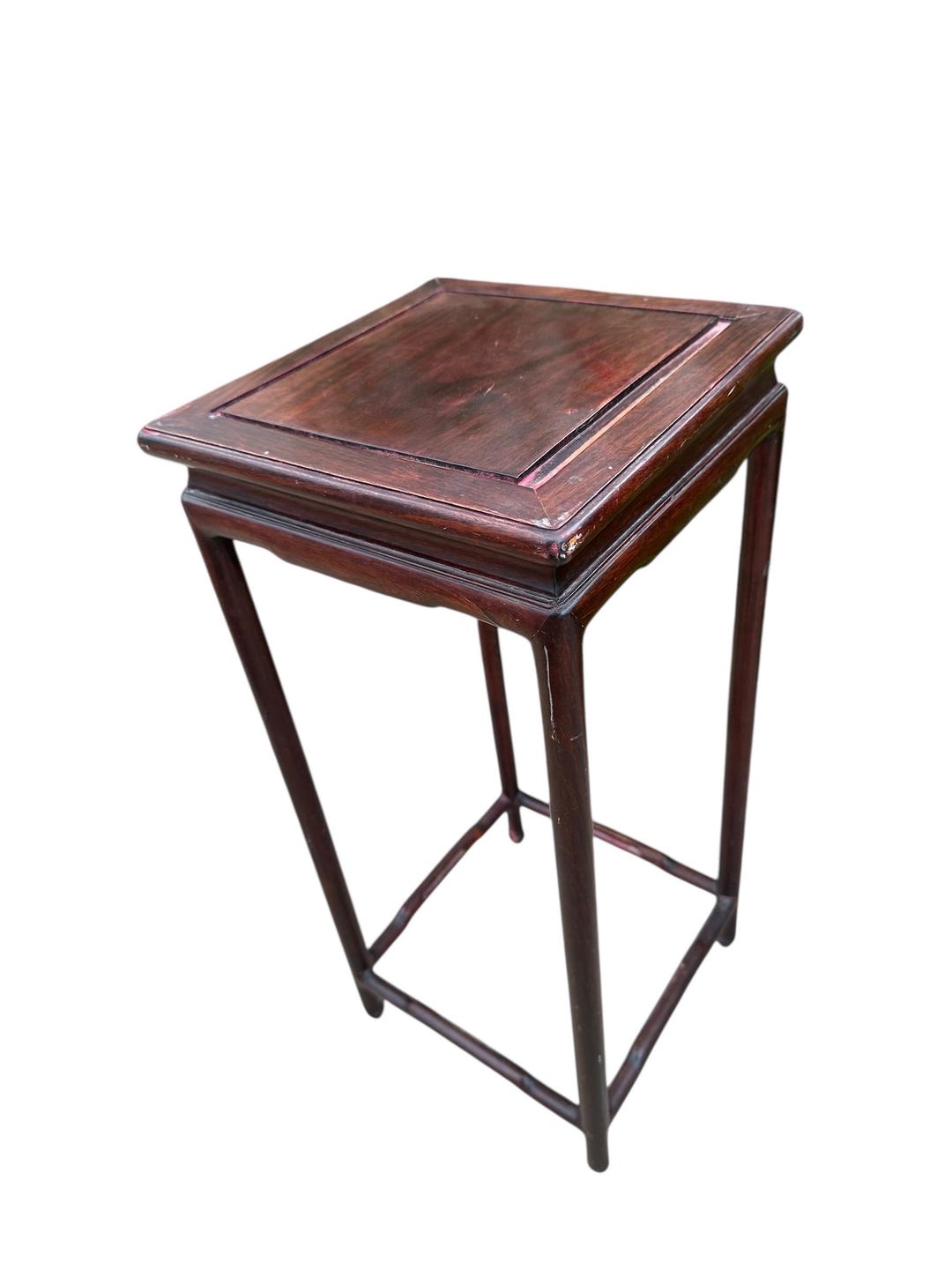Vtg 21" Tall Asian Solid Rosewood Ming Display Stand Pedestal Accent ...
