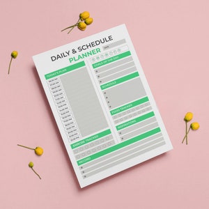 Printable Simple Daily & Schedule Planner, Daily Planner Exercise Food ...