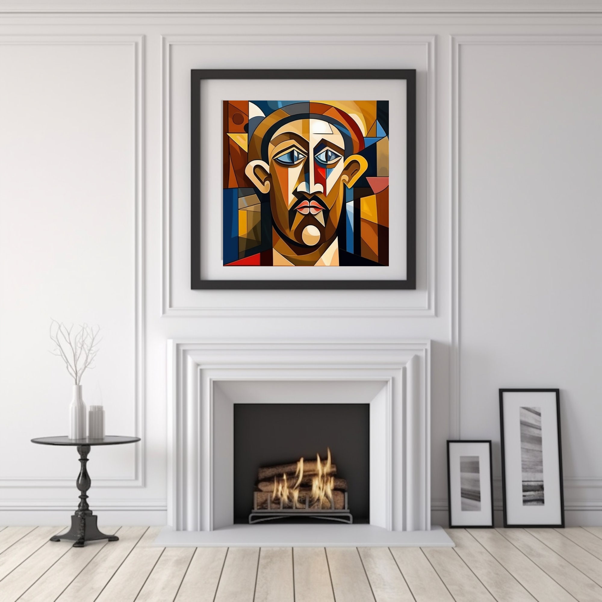 Cubism Wall Art Portrait of God, Religious Art Digital Print for Wall ...