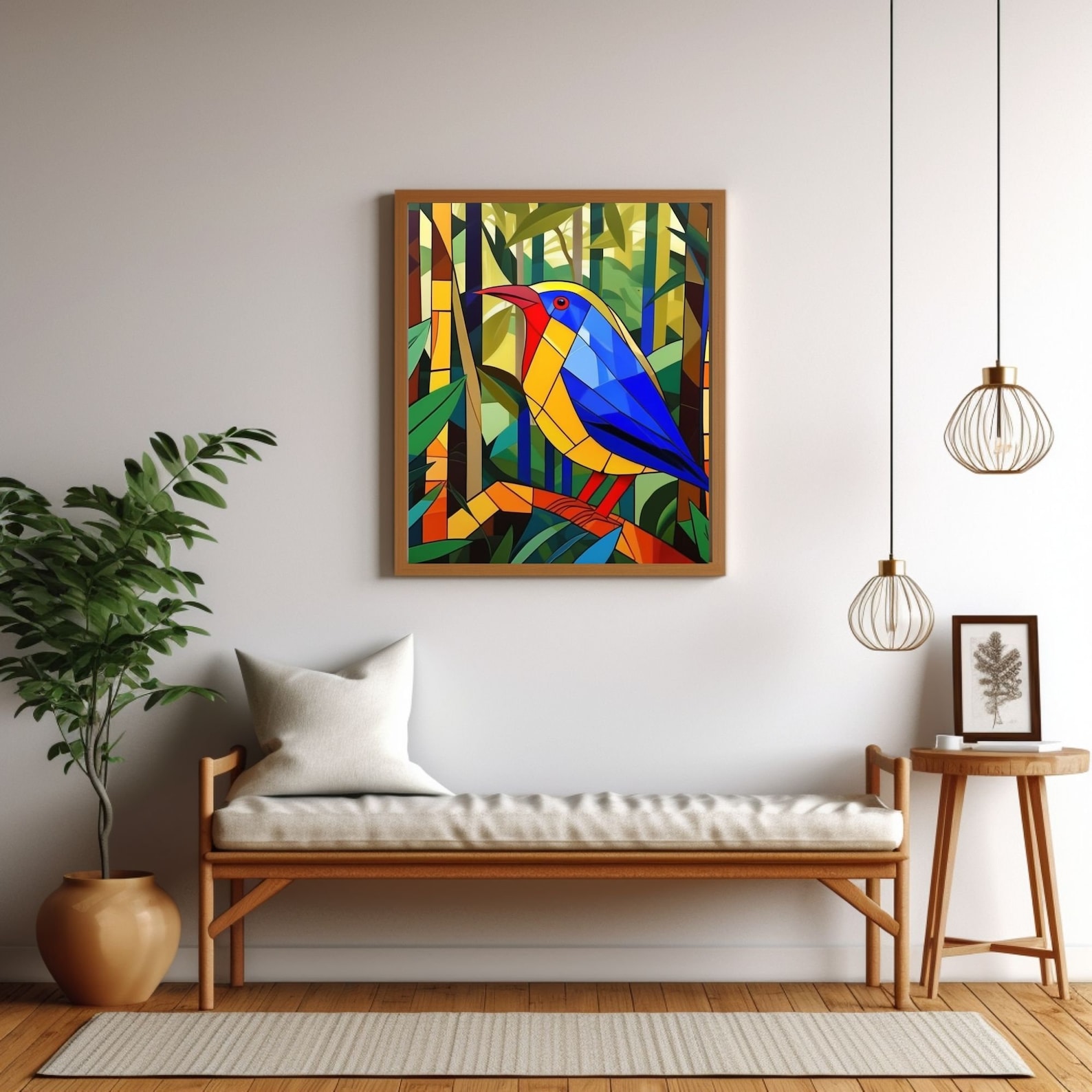 Bower Bird Painting Printable Wall Art Digital Prints Cubism Art Print ...