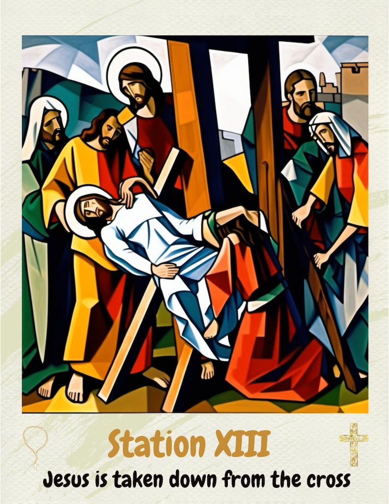 Stations of the Cross 8.5 X11 Catholic Picture Print Cubism Art ...