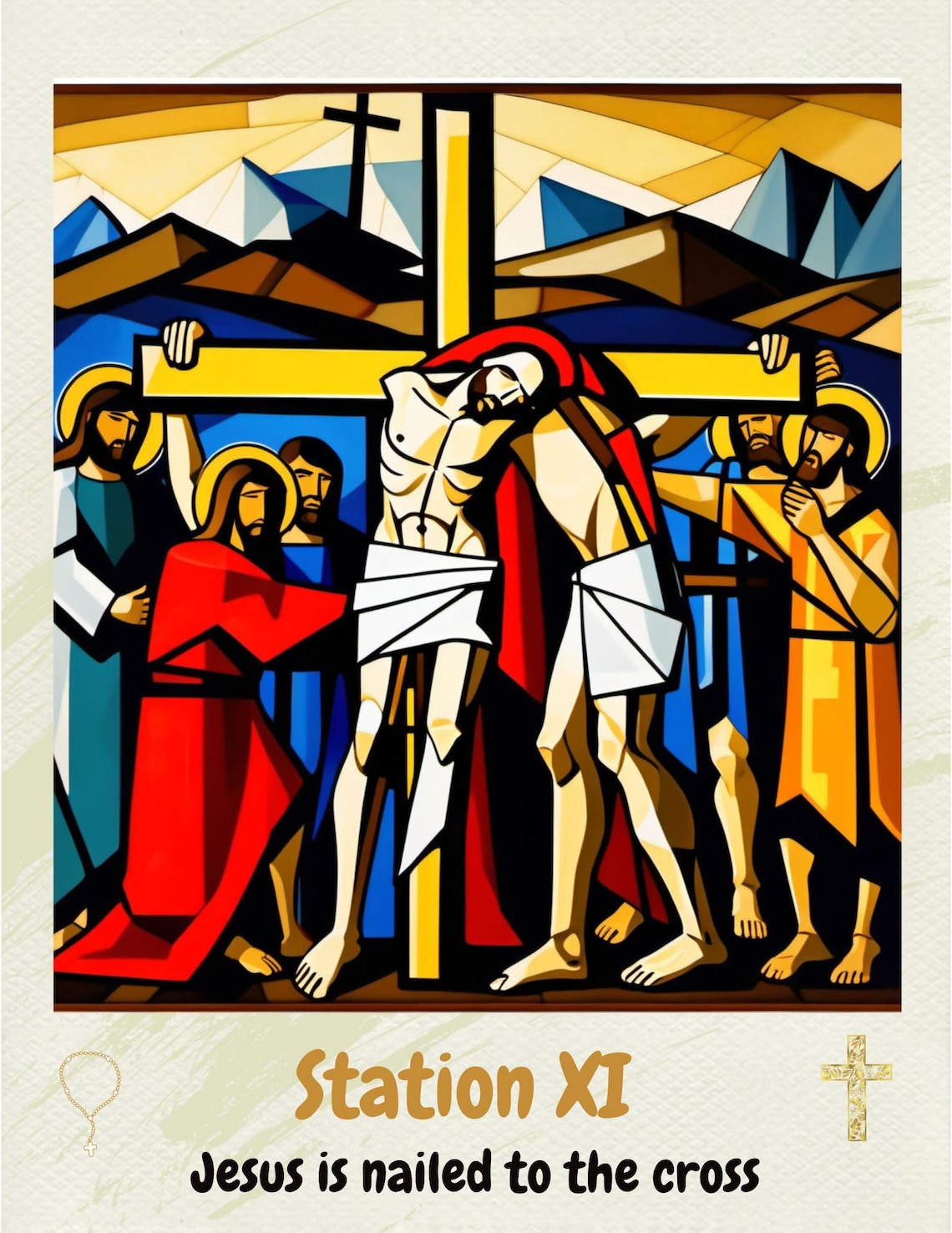 Stations of the Cross 8.5 X11 Catholic Picture Print Cubism Art ...