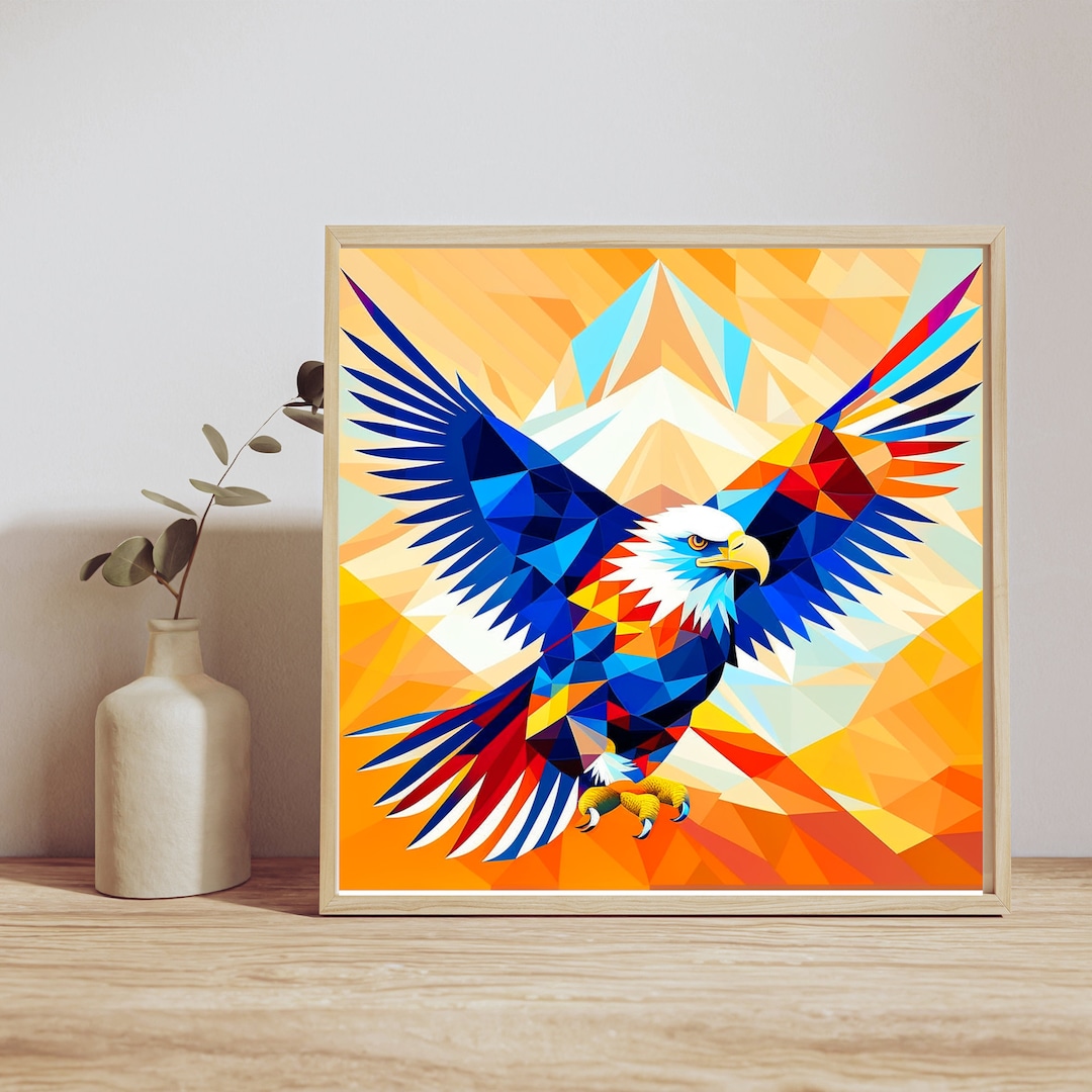 American Eagle Painting Printable Wall Art Digital Prints Cubism Art ...