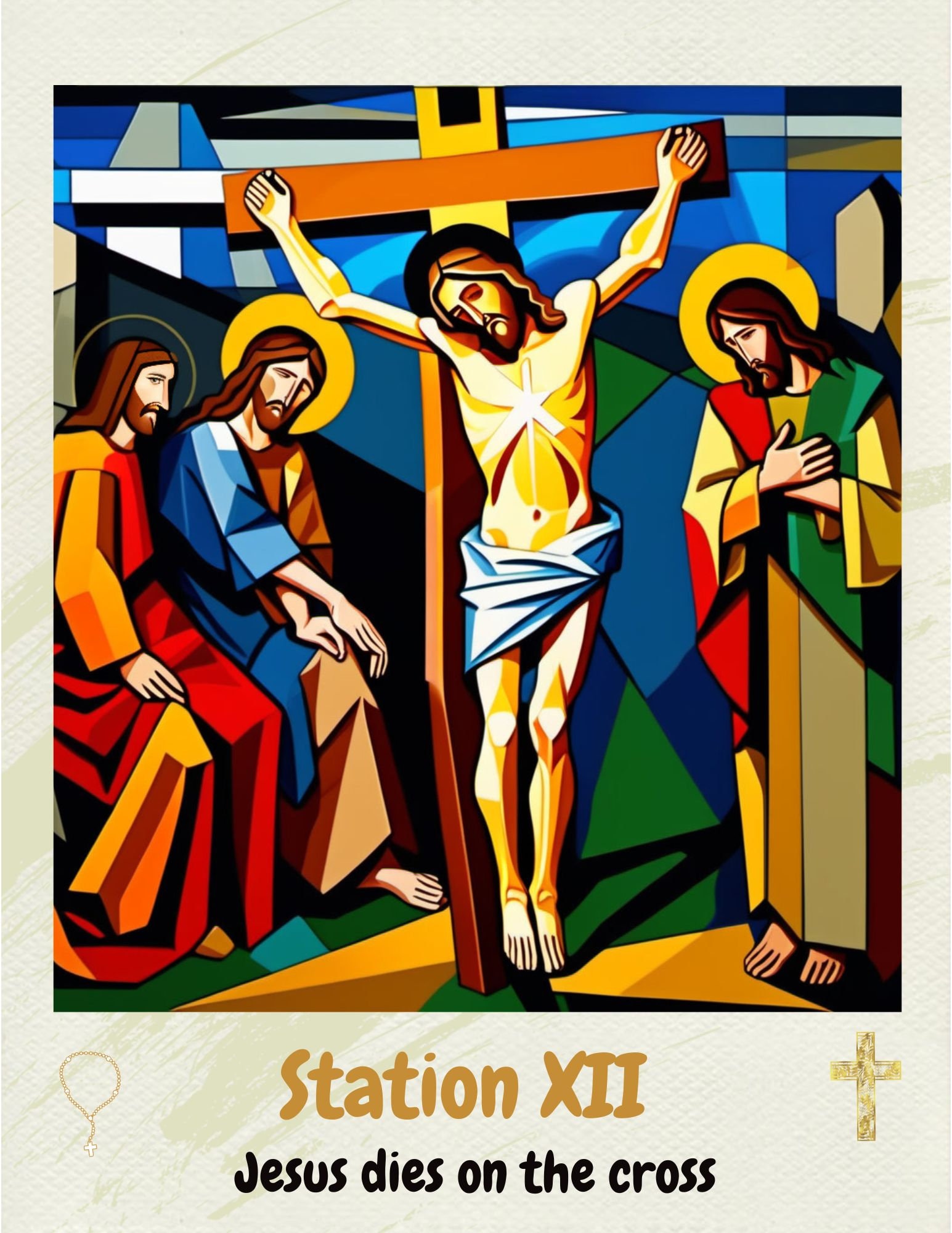 Stations of the Cross 8.5 X11 Catholic Picture Print Cubism Art, Religious Decor, Wall Art, 15 ...
