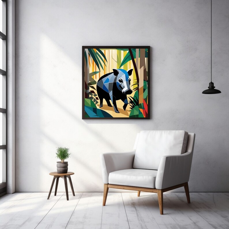 Baird's Tapir Wall Art Modern Prints Printable Arts Cubism Art Living ...