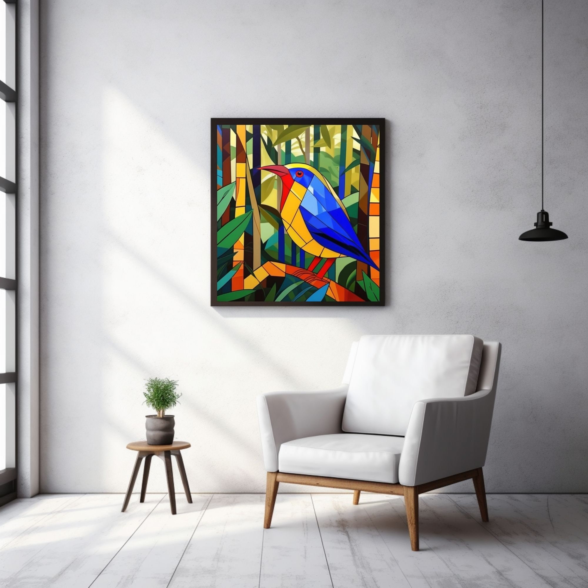 Bower Bird Painting Printable Wall Art Digital Prints Cubism Art Print ...
