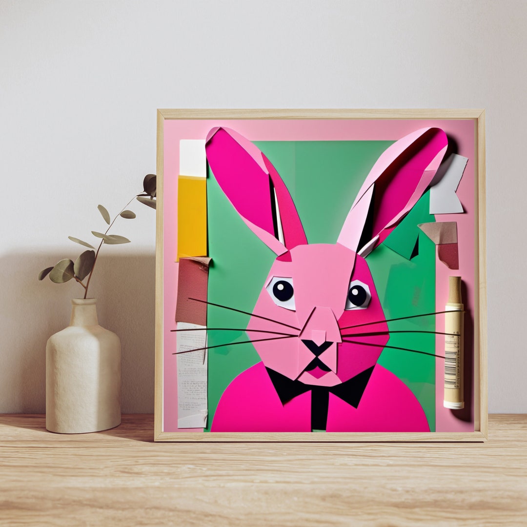 Rabbit Wall Art for Childs Room Picasso Rabbit Abstract Rabbit Art ...