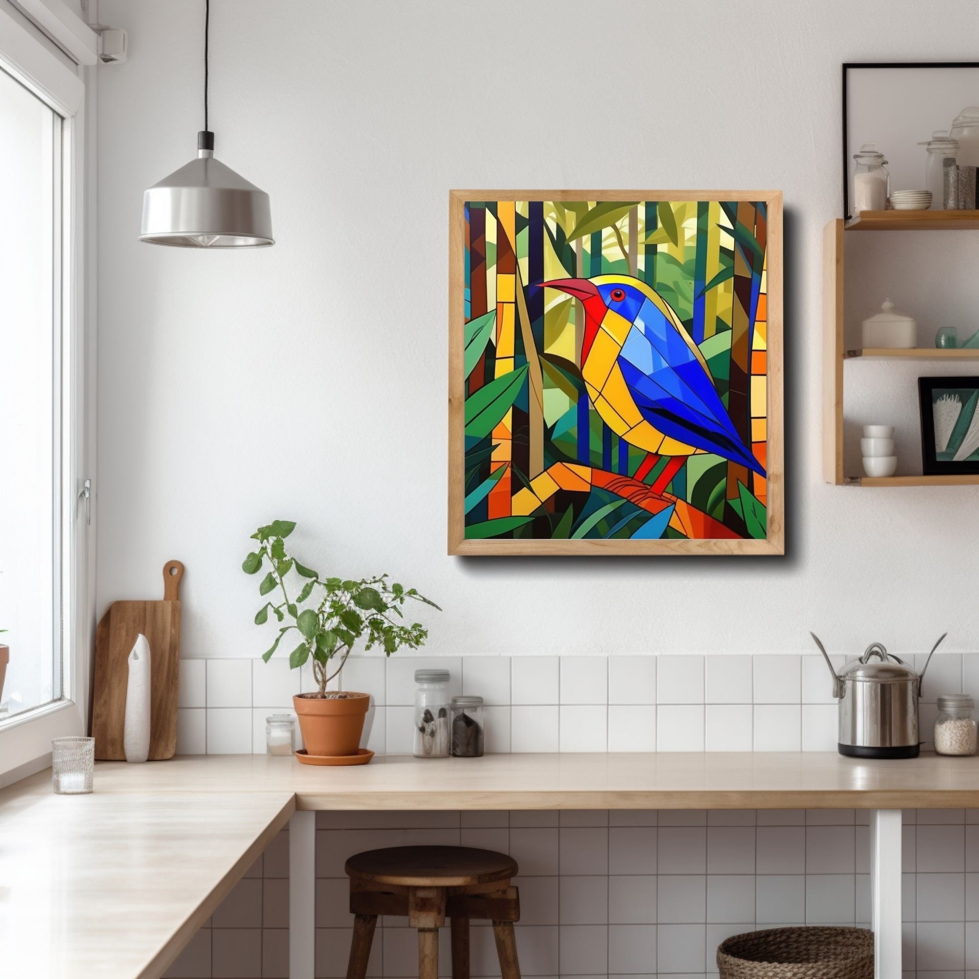 Bower Bird Painting Printable Wall Art Digital Prints Cubism Art Print ...