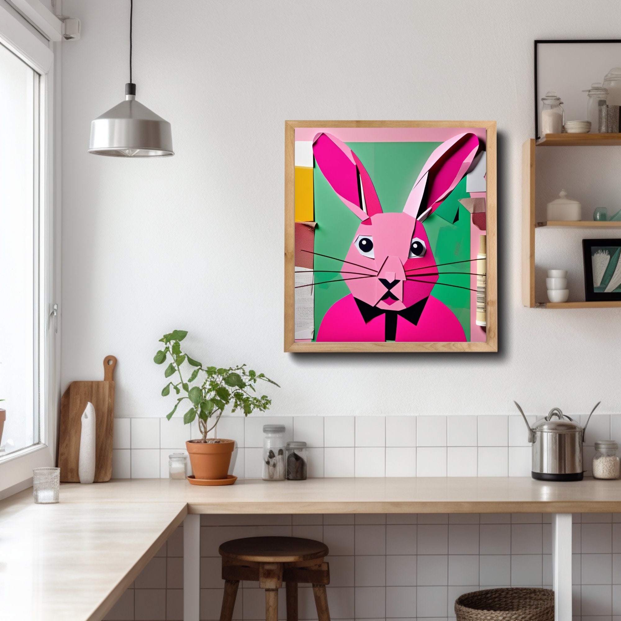 Rabbit Wall Art for Childs Room Picasso Rabbit Abstract Rabbit Art ...