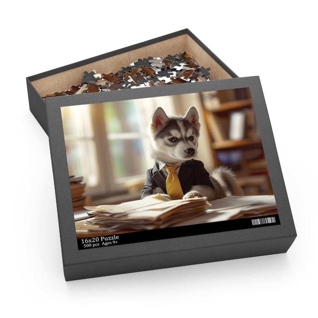 Husky Puppy Puzzle - Office Puppy Paws and Puzzles, Puppy Puzzle ...