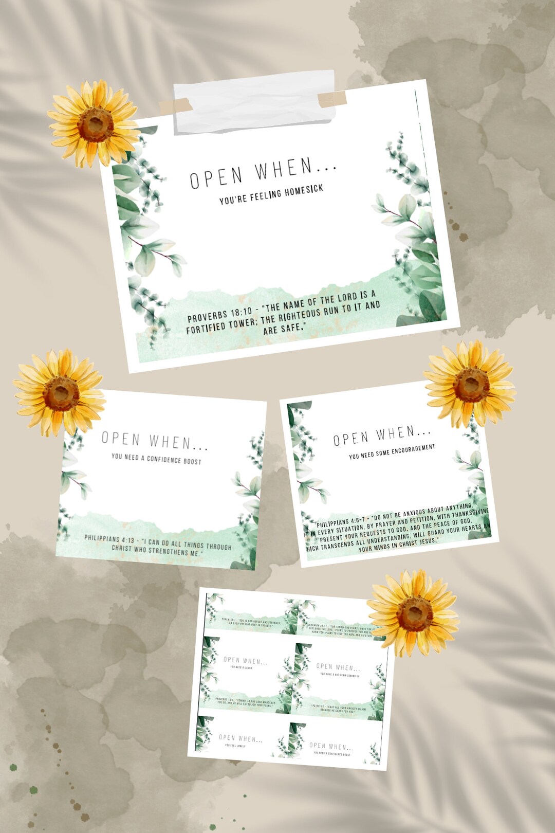 Open When Card Template - Faith Gift in Green - Etsy
