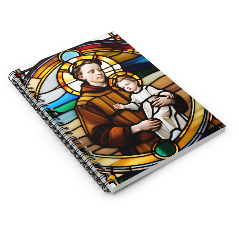 Saint Anthony Stained Glass Image Spiral Notebook Ruled - Etsy