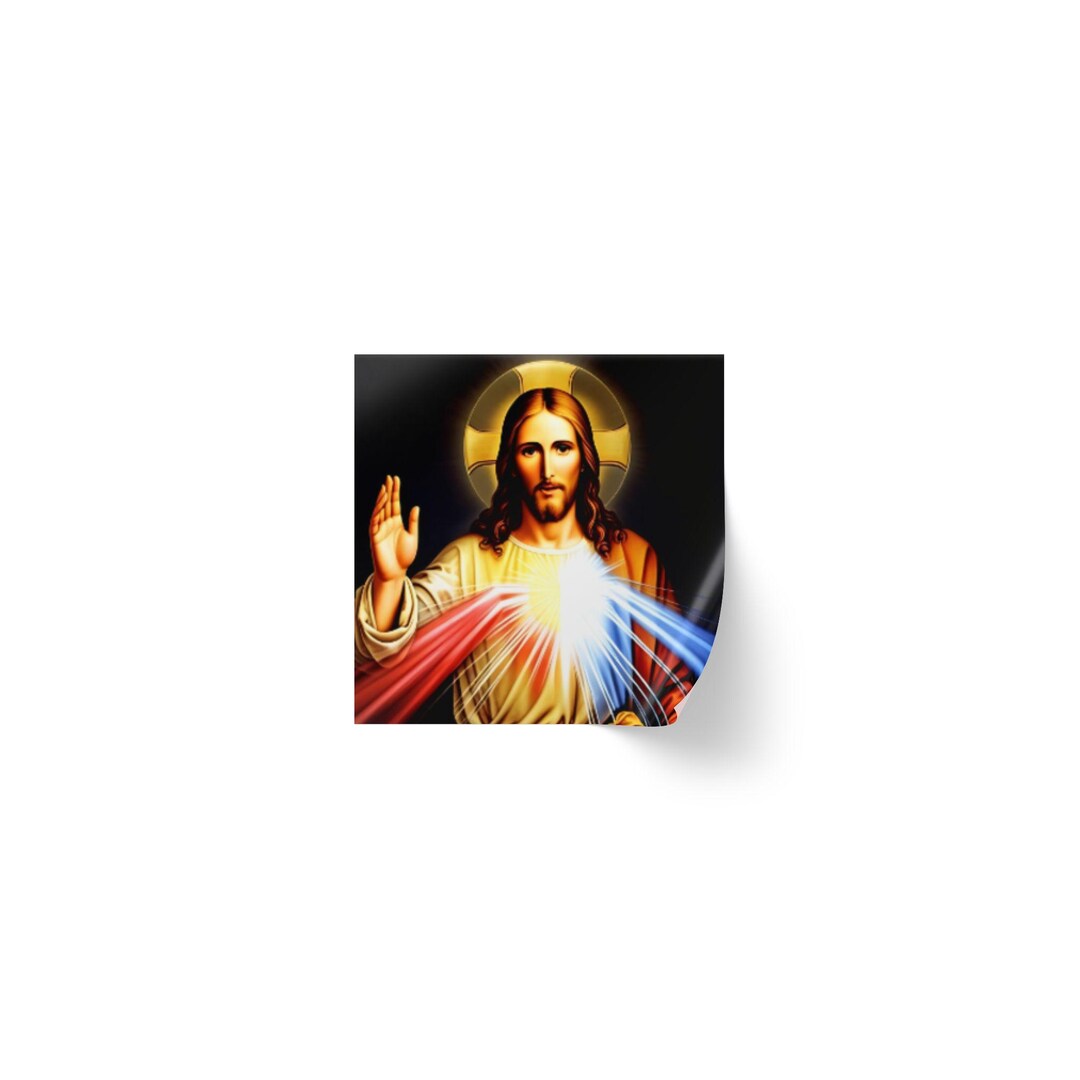 Divine Mercy Image of Jesus Square Sticker Rolls - Perfect for ...