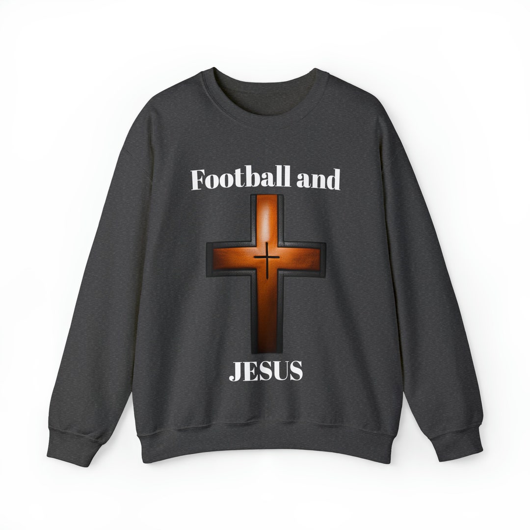 Football and Jesus Crewneck Sweatshirt - Etsy