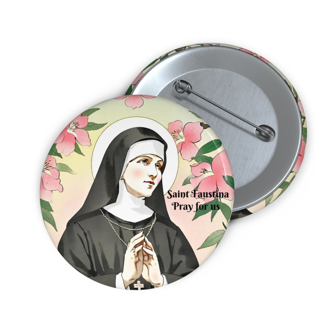 Saint Faustina Custom Pin Buttons - Etsy