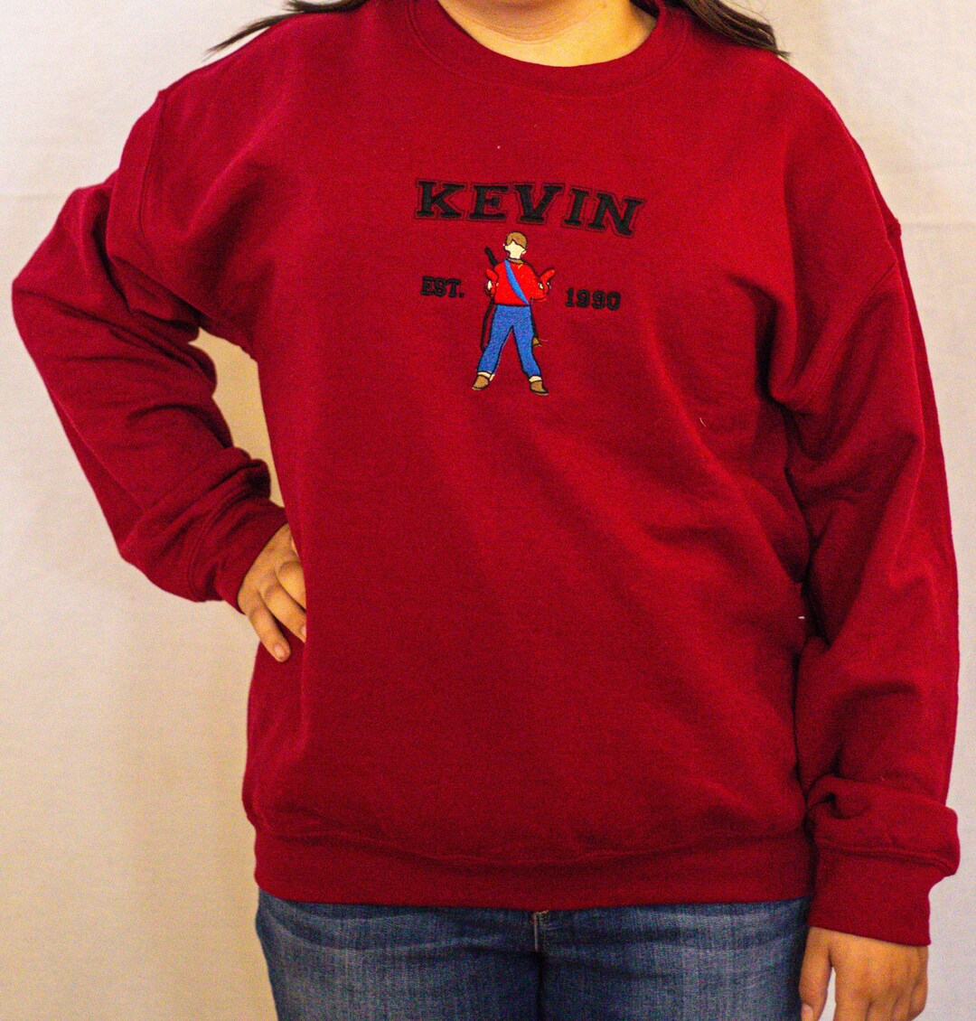 Home Alone "kevin" Embroidered Sweatshirt (large) - Etsy
