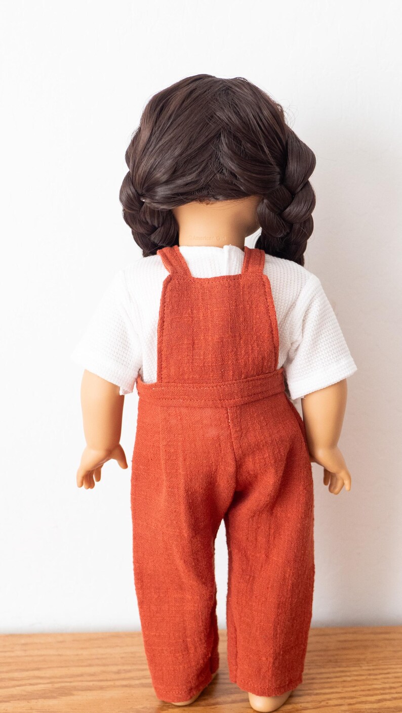 Rust Linen Overalls & Shirt Outfit Set for 18" Dolls - Etsy