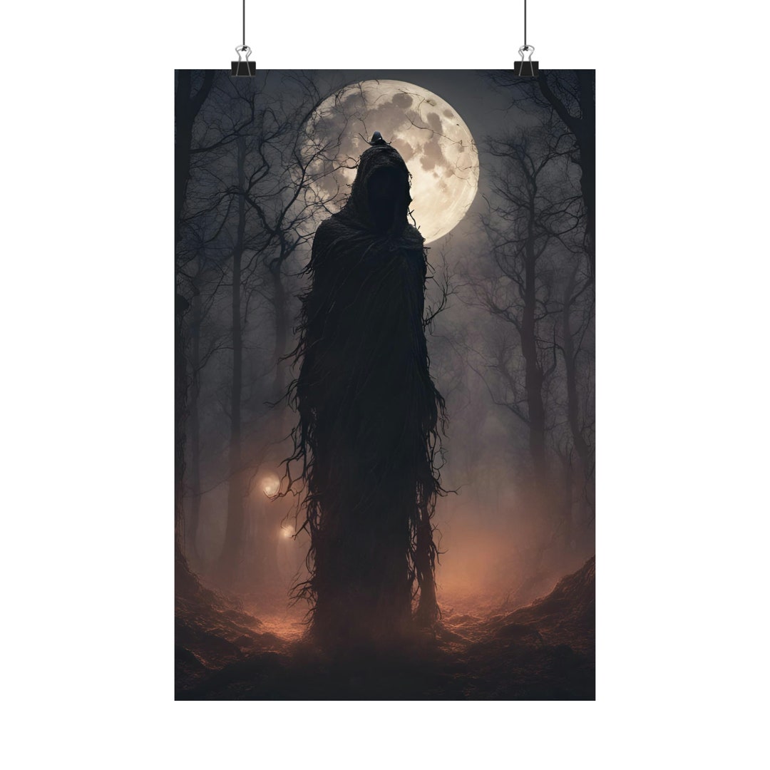 Guardian of the Haunted Forest Matte Poster, Spooky Wall Art, Halloween ...