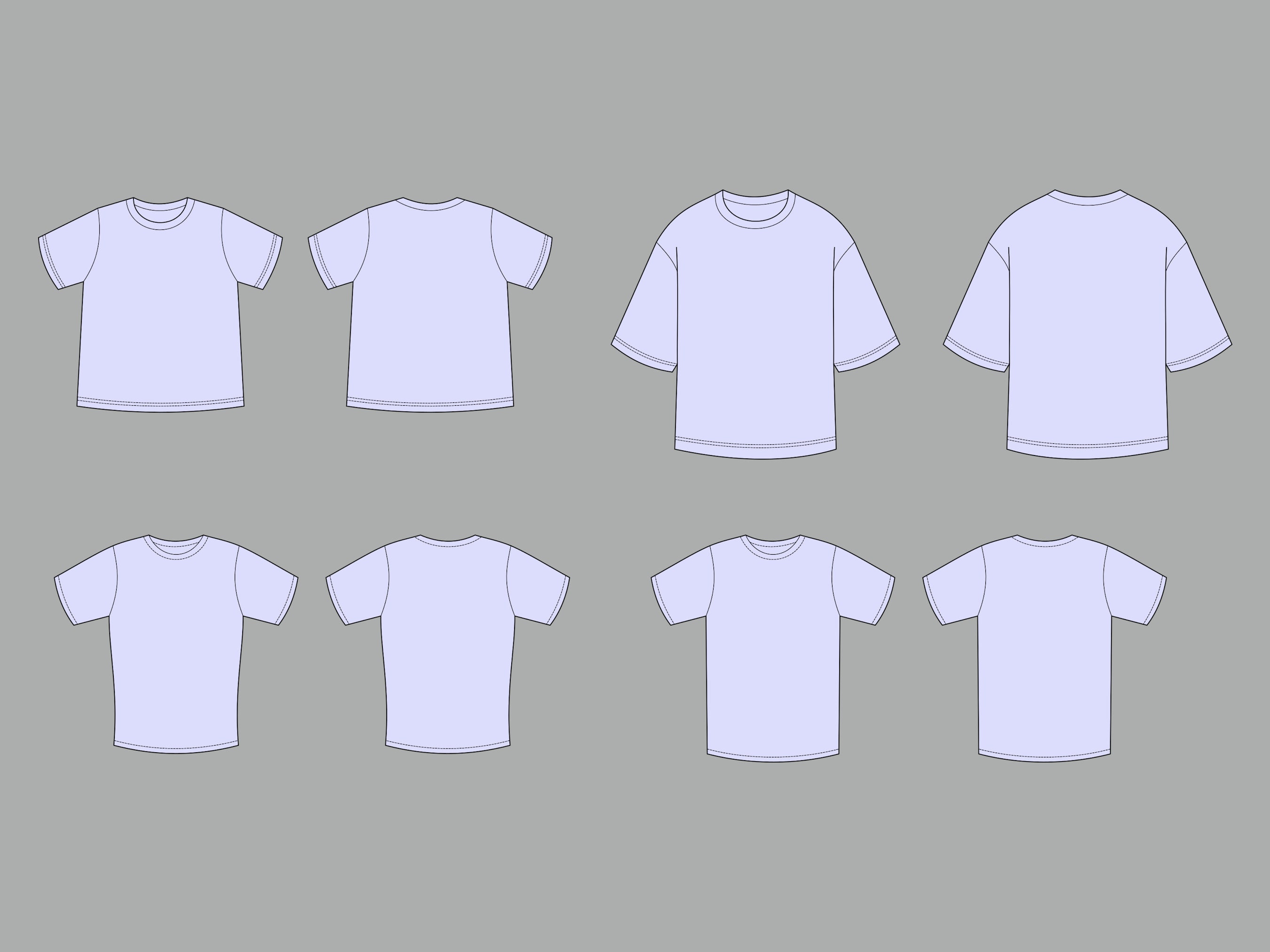 Shirts Vector Mockup Pack / 4 Mock-ups 4 Garments / FANTASY CREATE - Etsy