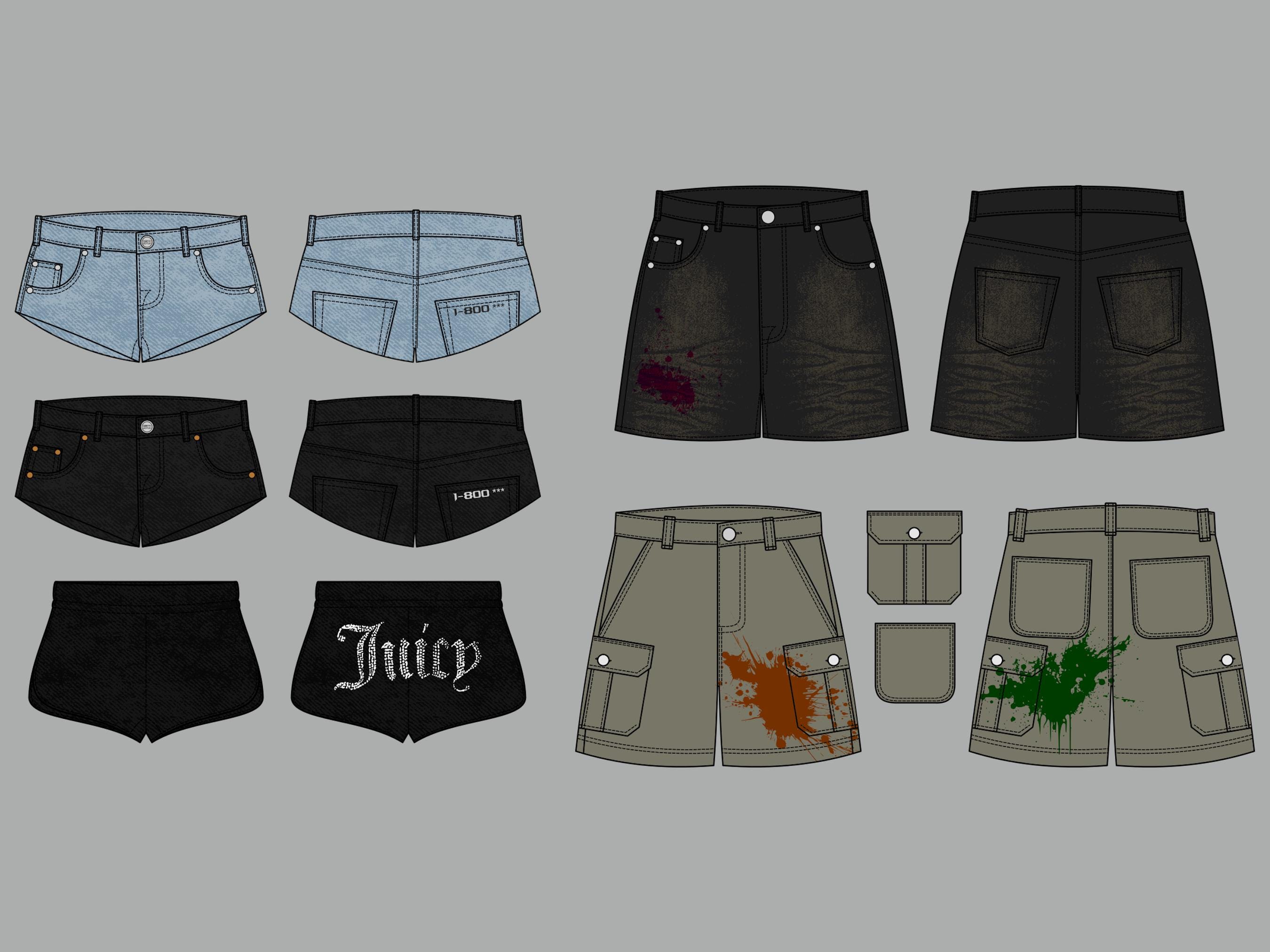 Shorts Vector Mockup Pack / 9 Mock-ups 9 Garments / FANTASY CREATE - Etsy