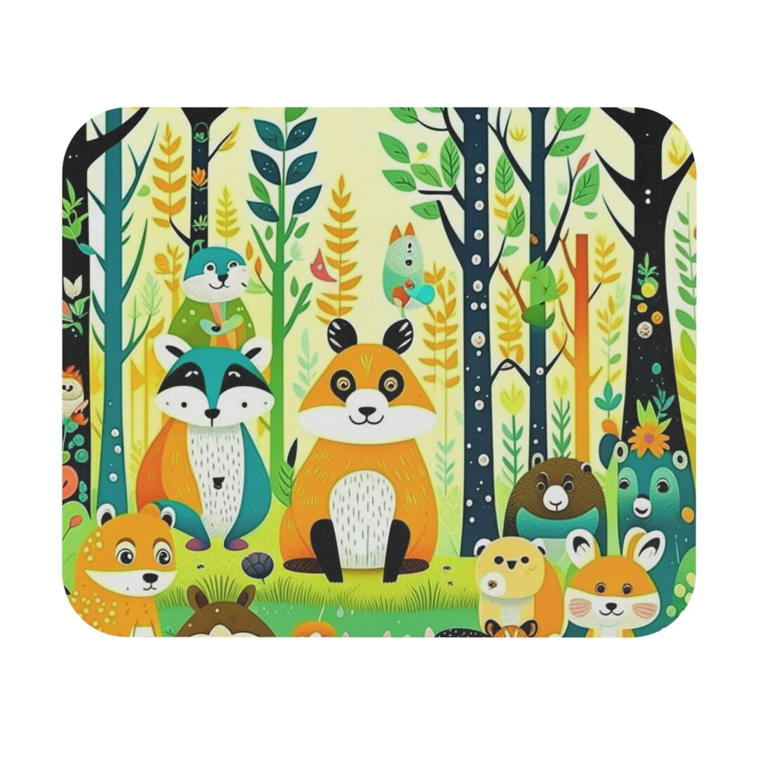 Forest Animal Mouse Pad Whimsical Forest Mouse Pad for Desk Mouse Pad ...