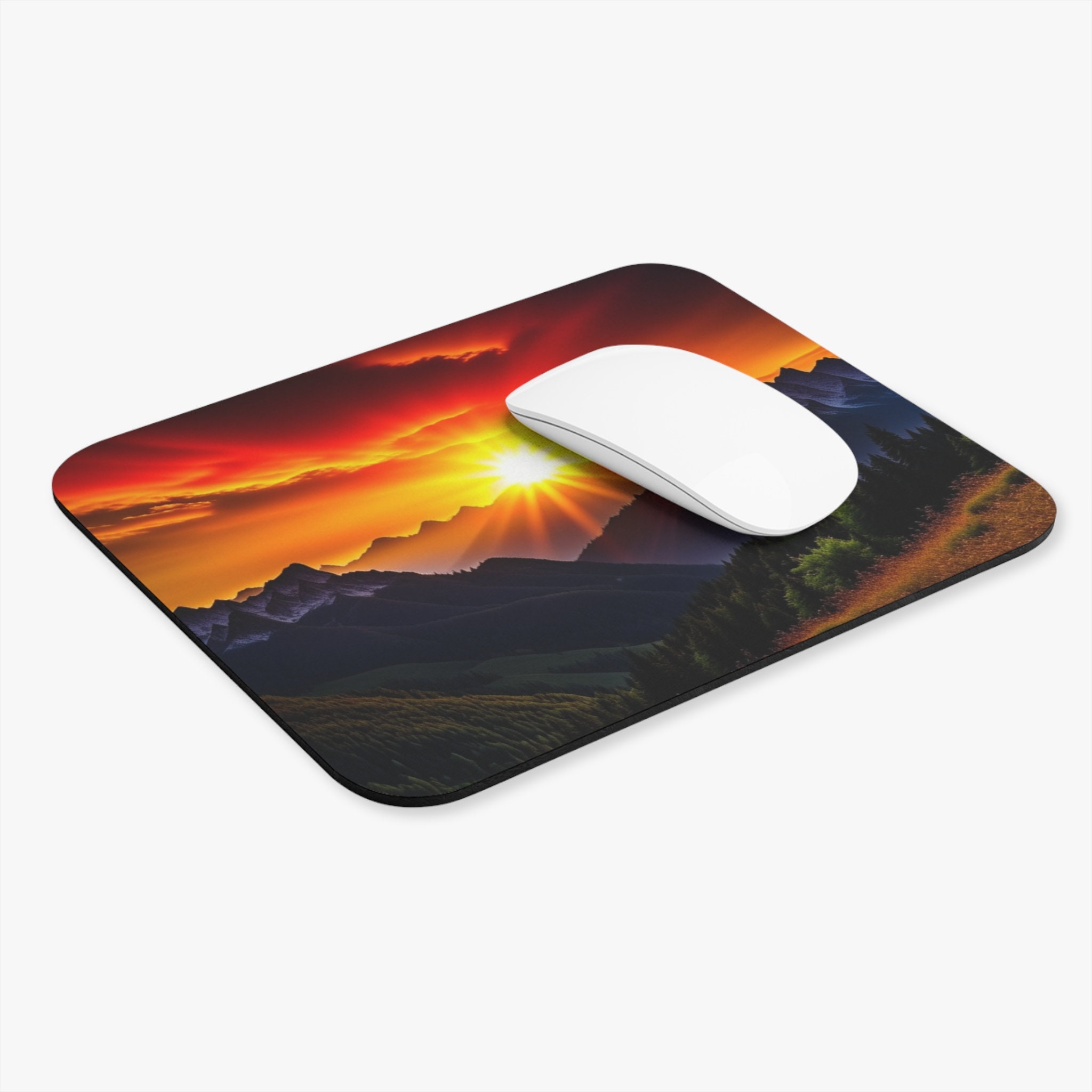 Mountain Sunset Mouse Pad Inspired Mountain Serene Colors, and Dramatic ...