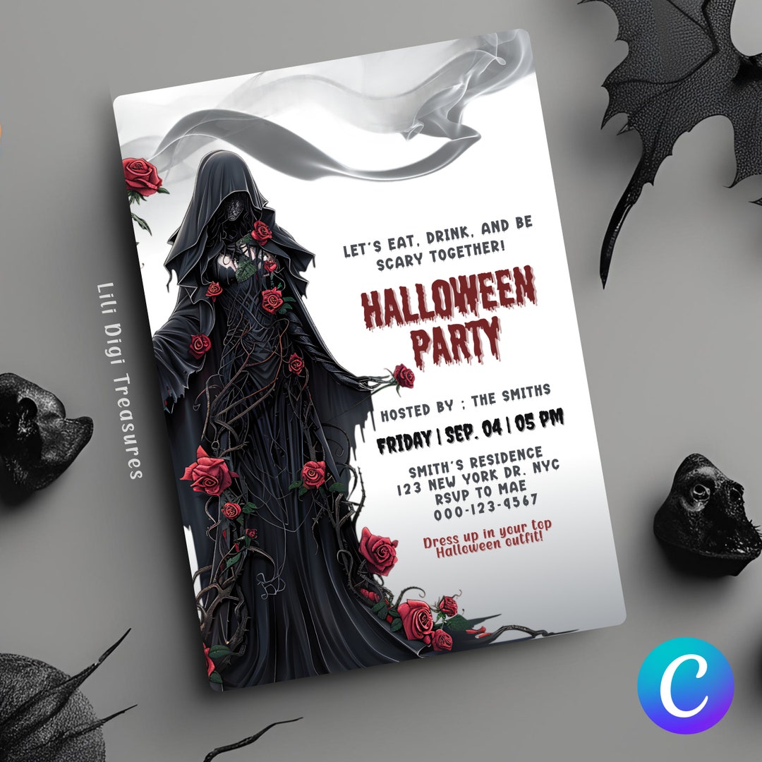 Editable HALLOWEEN PARTY Invitation Halloween Birthday Invitation ...