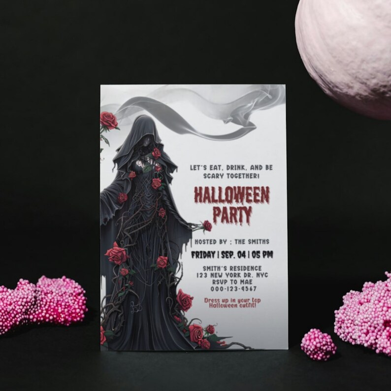 Editable HALLOWEEN PARTY Invitation Halloween Birthday Invitation ...