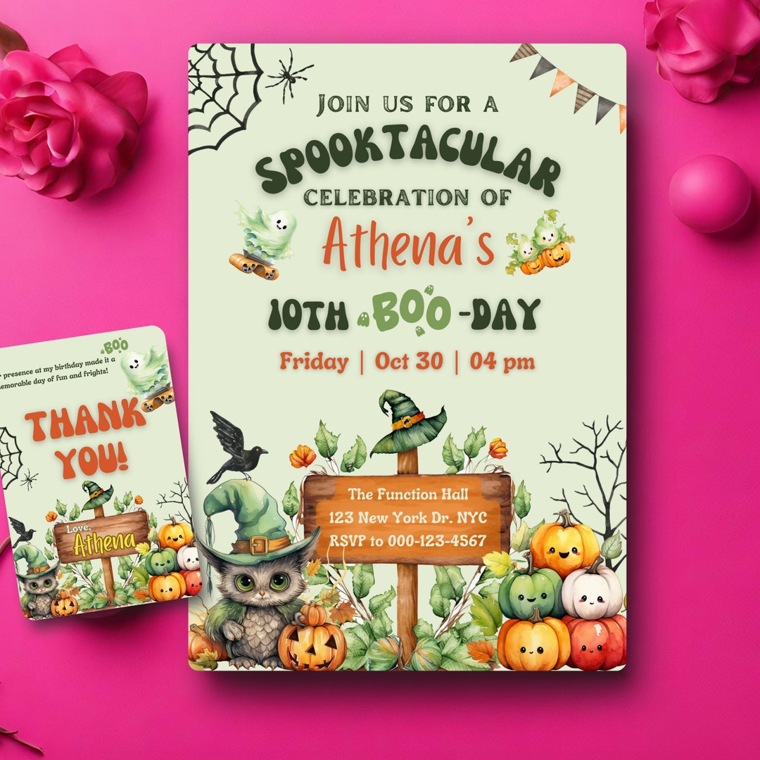 Editable Spooky Halloween Birthday Invitation Template - Etsy