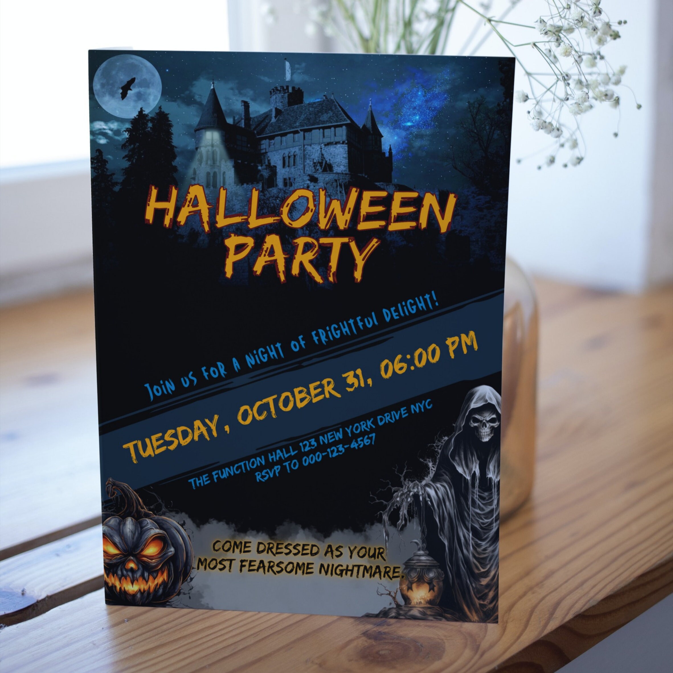 Editable Halloween Party Invitation Template Printable Spooky - Etsy