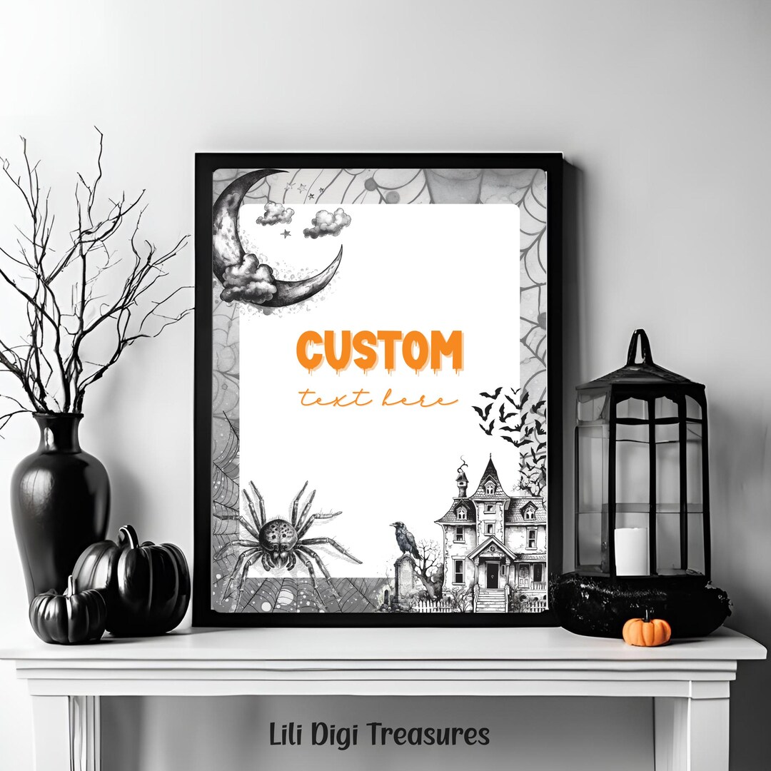 Editable HALLOWEEN PARTY CUSTOM Sign, Custom Printable Halloween ...