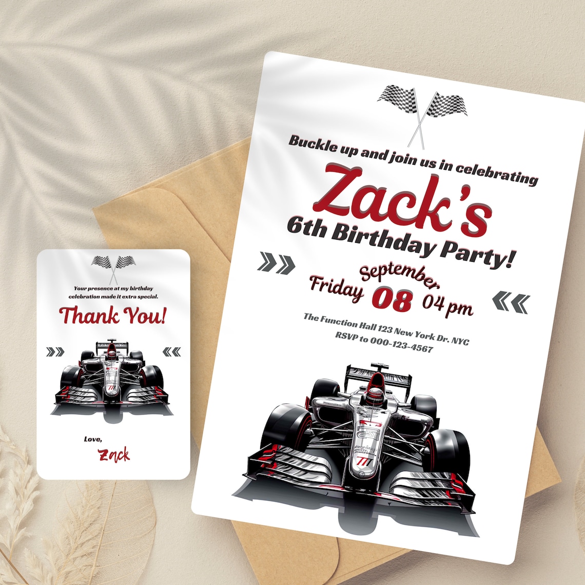 Editable Race Car Birthday Invitation Template Printable - Etsy