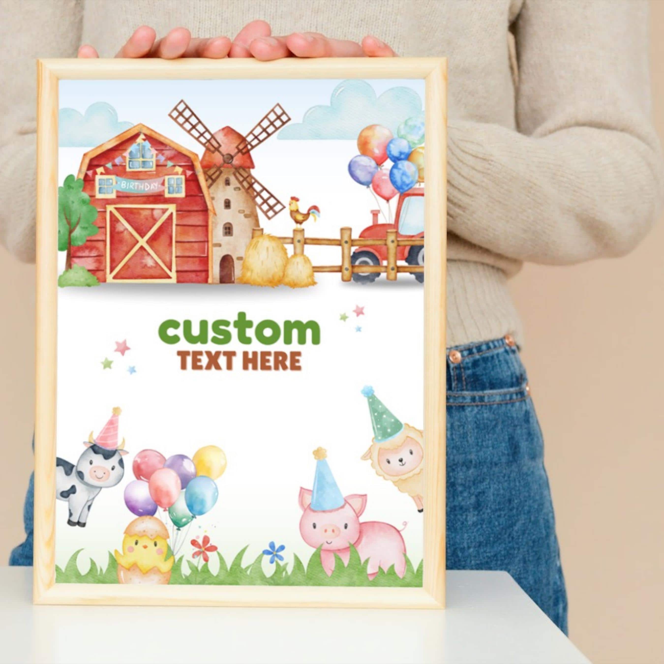 Editable FARM ANIMALS Birthday Invitation, Barn Animals Party Invite ...