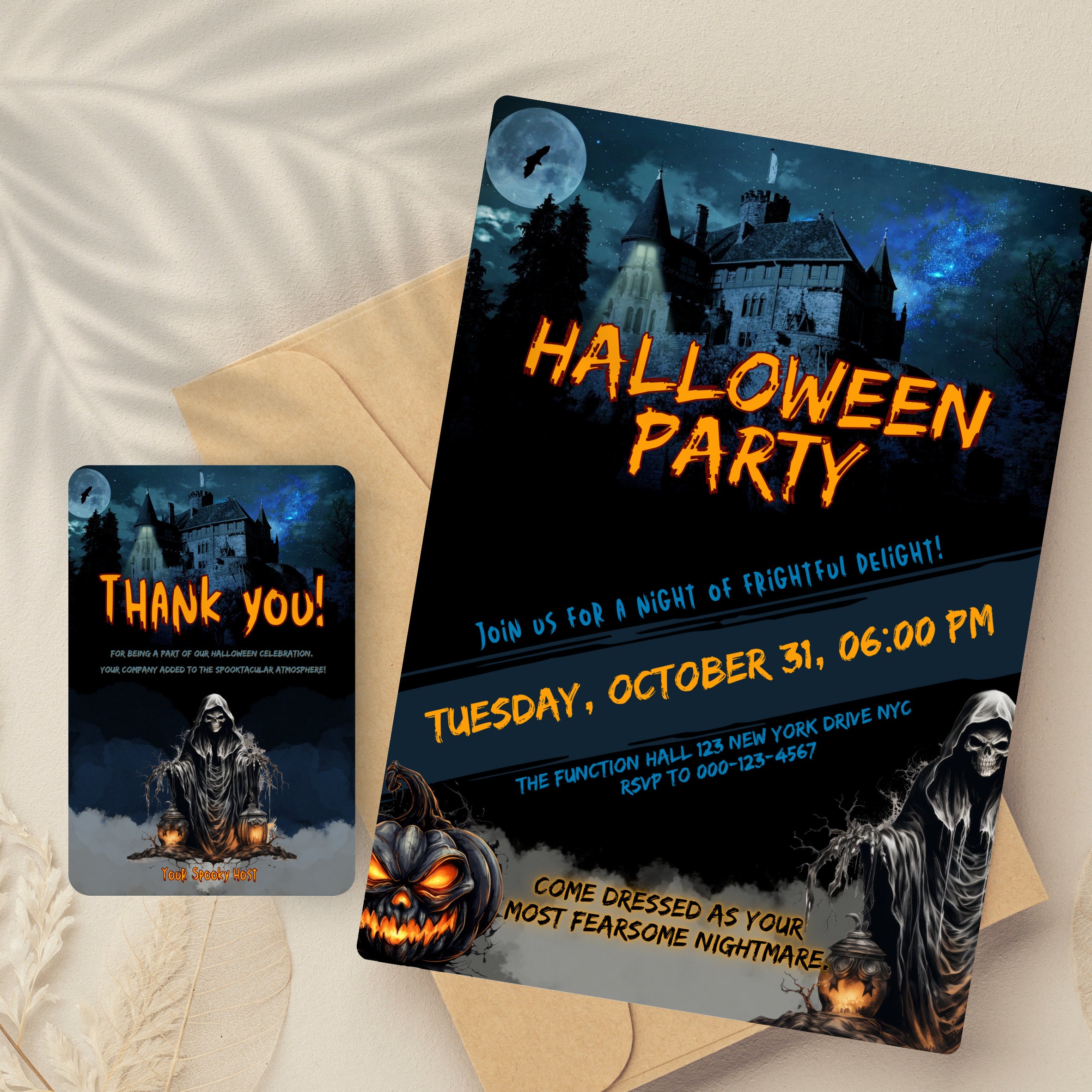 Editable Halloween Party Invitation Template Printable Spooky - Etsy