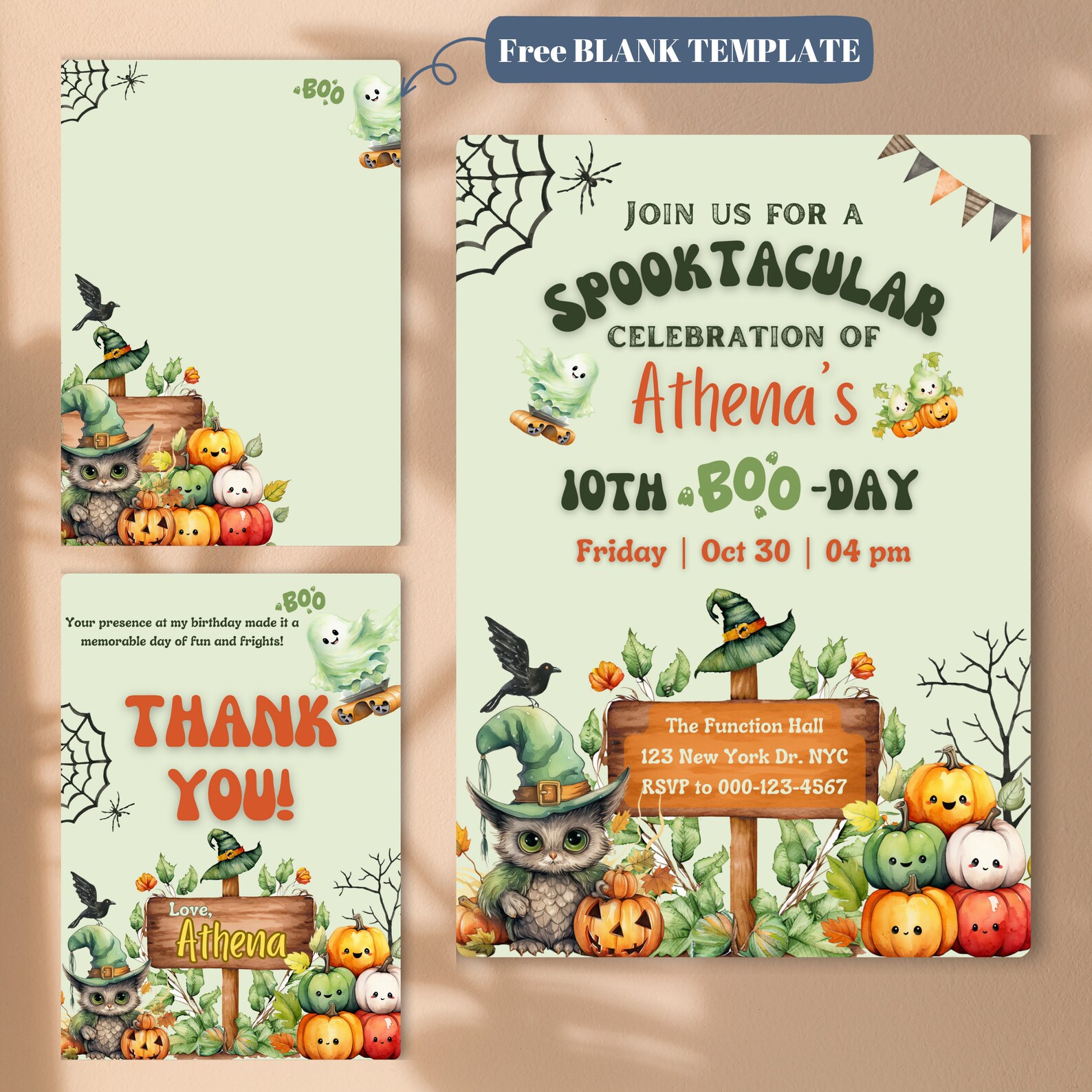 Editable Spooky Halloween Birthday Invitation Template - Etsy