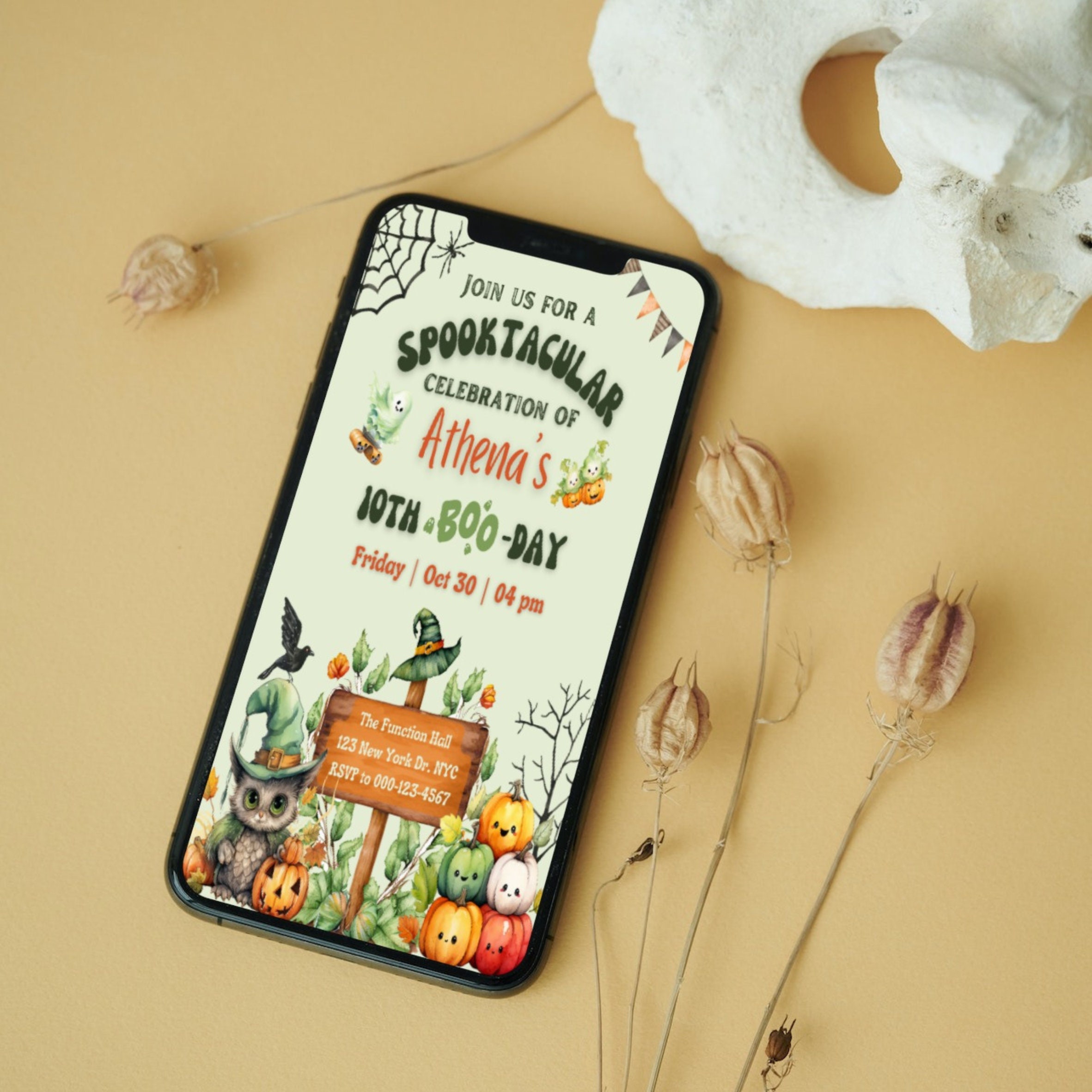 Editable Spooky Halloween Birthday Invitation Template - Etsy