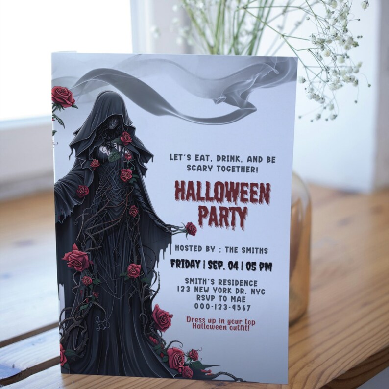 Editable HALLOWEEN PARTY Invitation Halloween Birthday Invitation ...