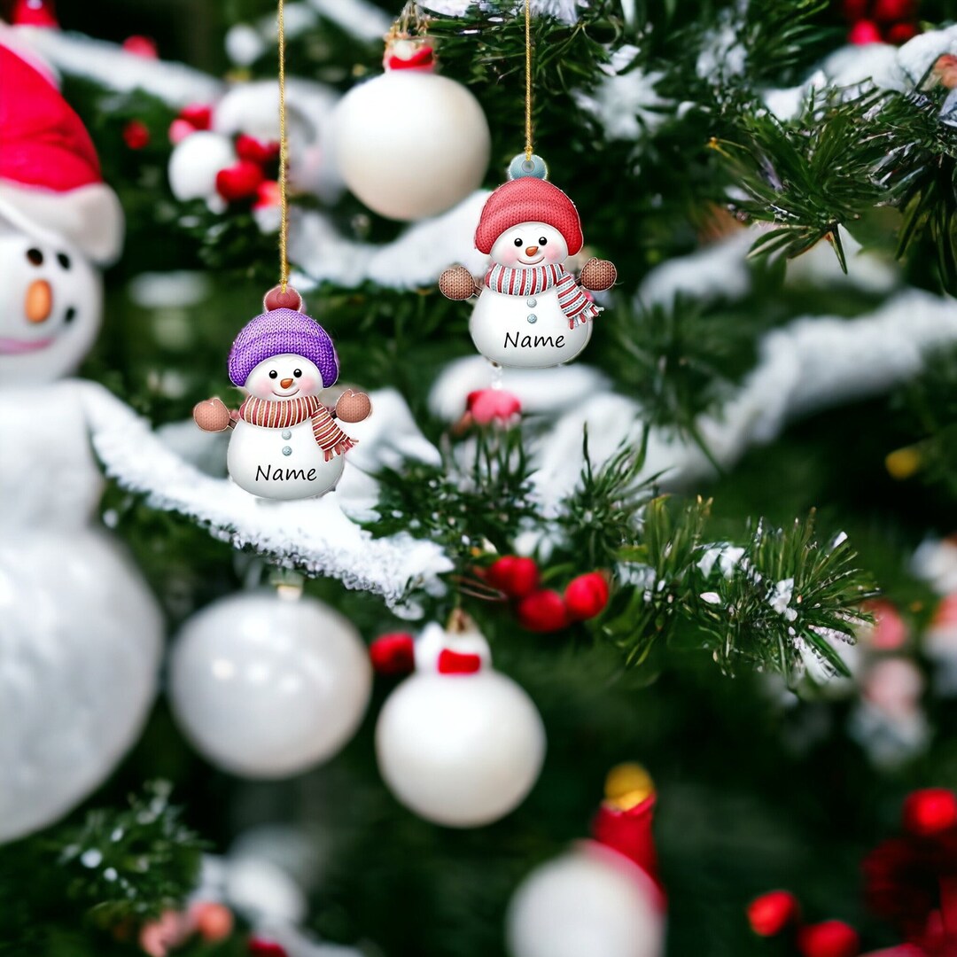Personalized Christmas Snowman Ornaments Custom Family Member - Etsy