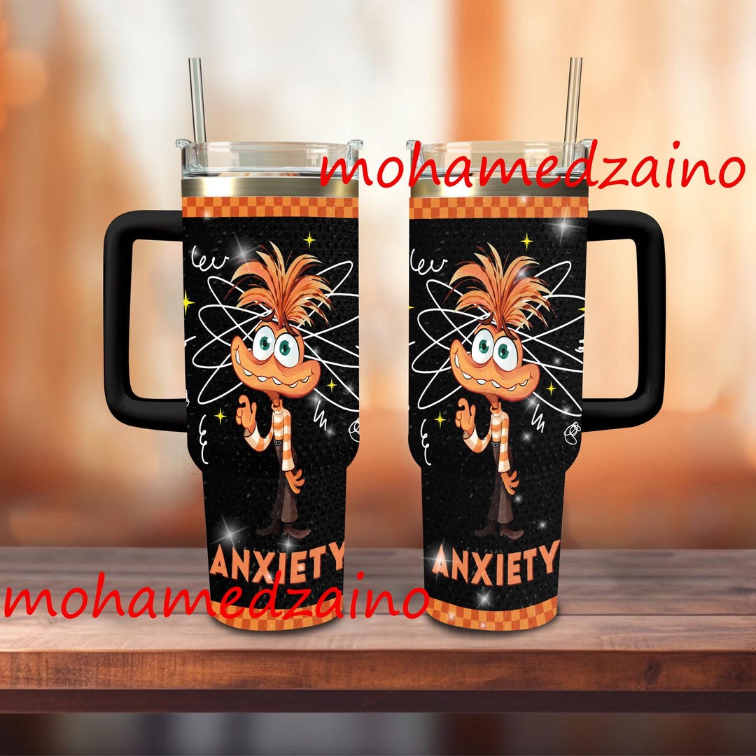 Inside Out Characters Halloween Rhinestone 40oz Tumbler, Anxiety Inside ...