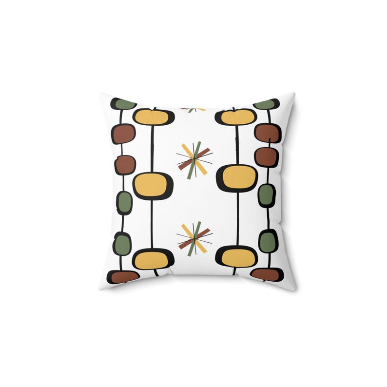 Vintage Vibes: Retro MCM Style Decorative Throw Pillow Retro Geometric ...