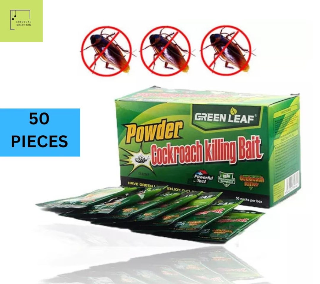 5 X 50 Pcs Green Leaf Cockroach Killer Powder Killing Bait - Etsy