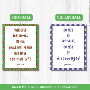 28 Printable Scripture Cards + 8 Blank Cards With Sport Patterns ...