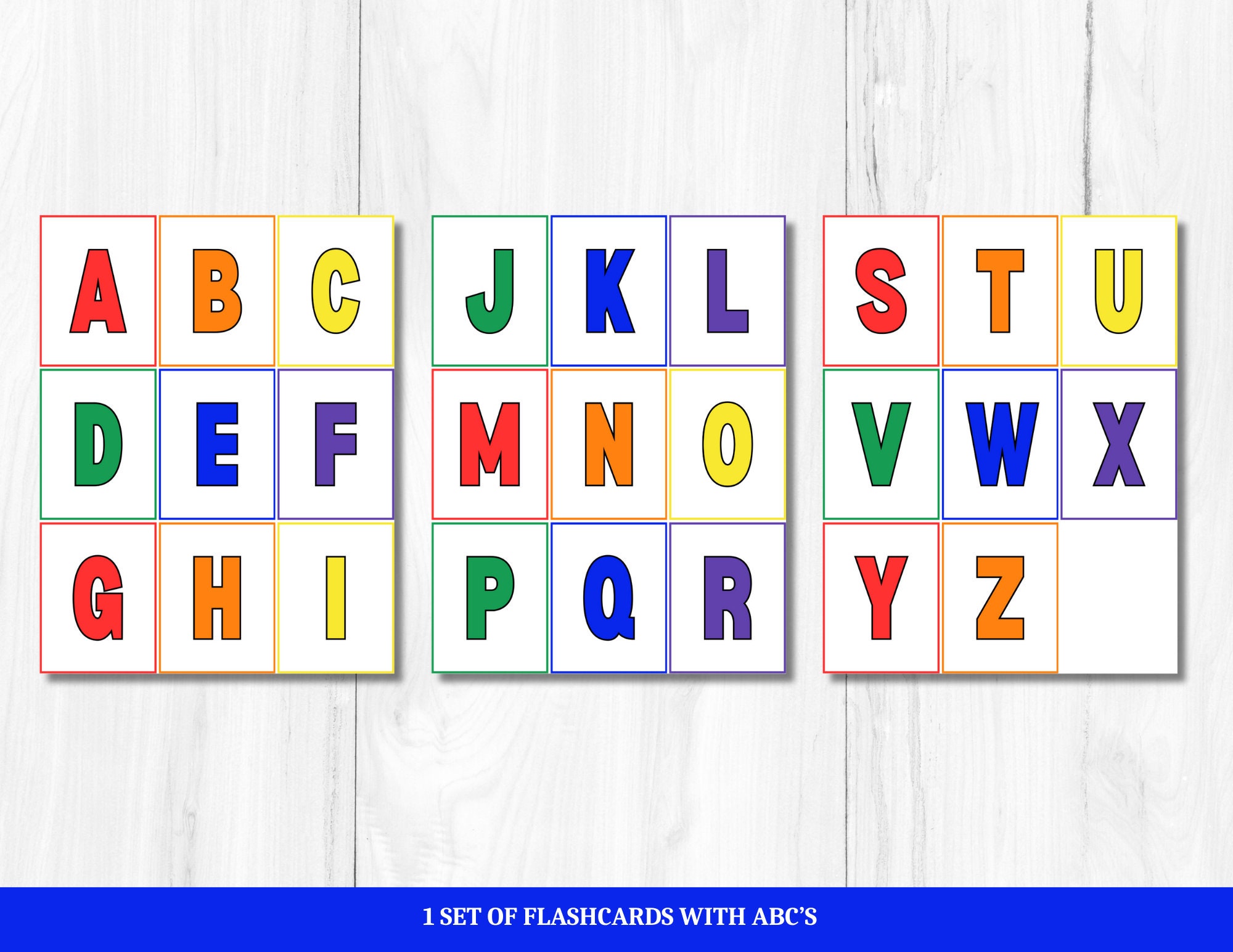 ABC Printable Learning Flashcards + 4 Alphabet Worksheets for Writing and Reading Practice ...