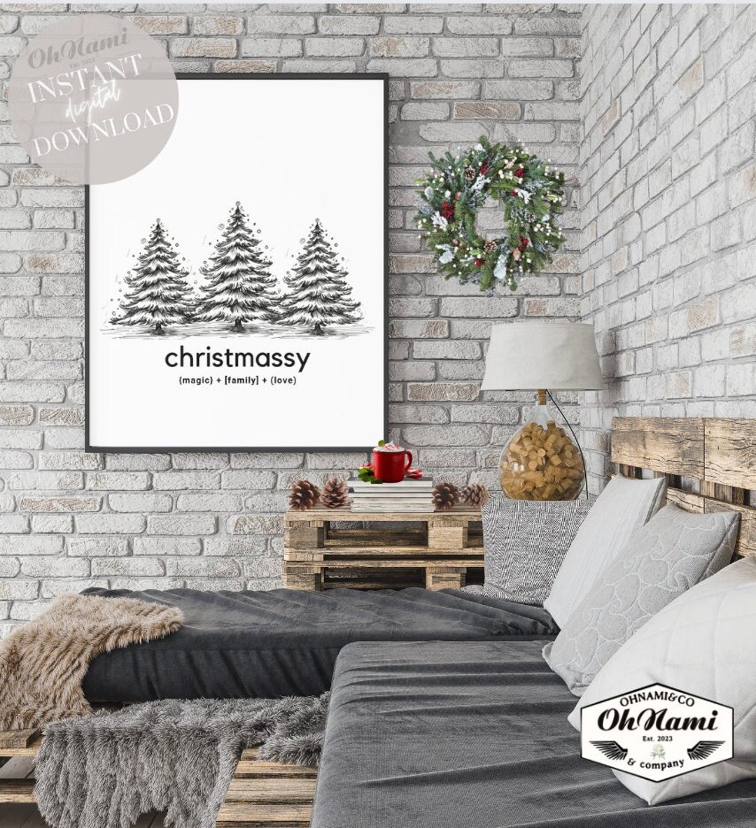 Christmassy Wall Print, Christmassy Definition Print, Winter Trio ...