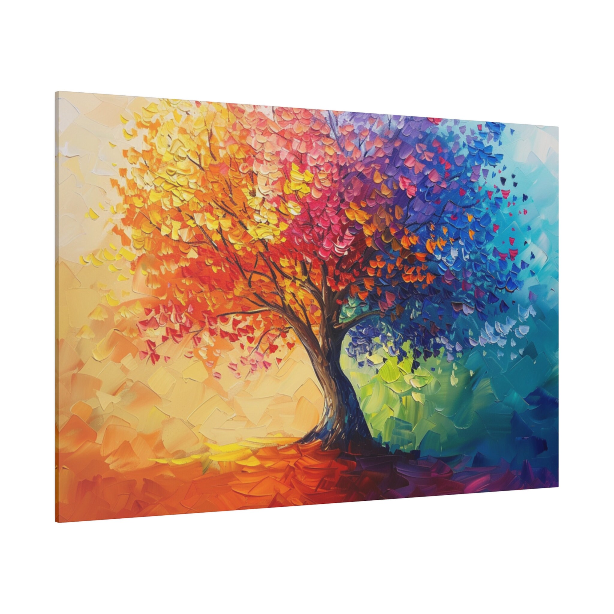 Abstract Rainbow Tree of Life Canvas Colourful Tree Print Tree Wall ...